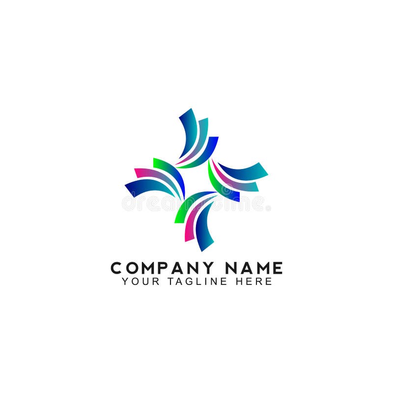 Flower Abstract Logo Design Inspiration Stock Vector - Illustration of ...