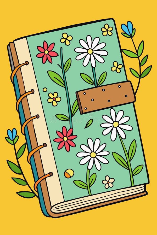 Flower Aesthetics: Diary-Style Magazine Cover Stock Vector ...