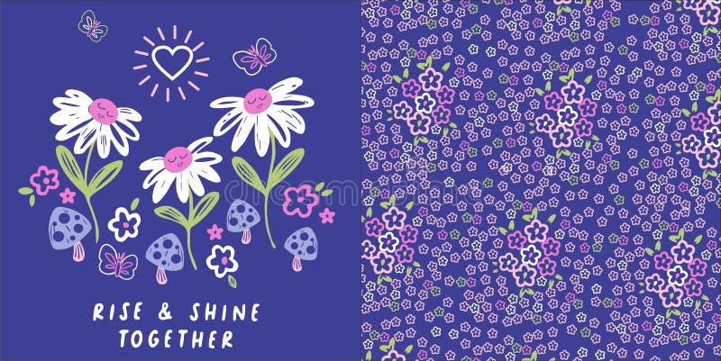 Flower with All Over Pattern Print Vector Design Stock Vector ...