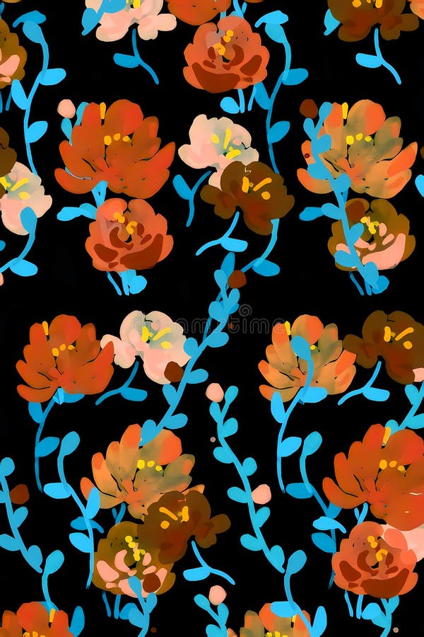 Flower Allover Pattern Digital Background Stock Illustration ...