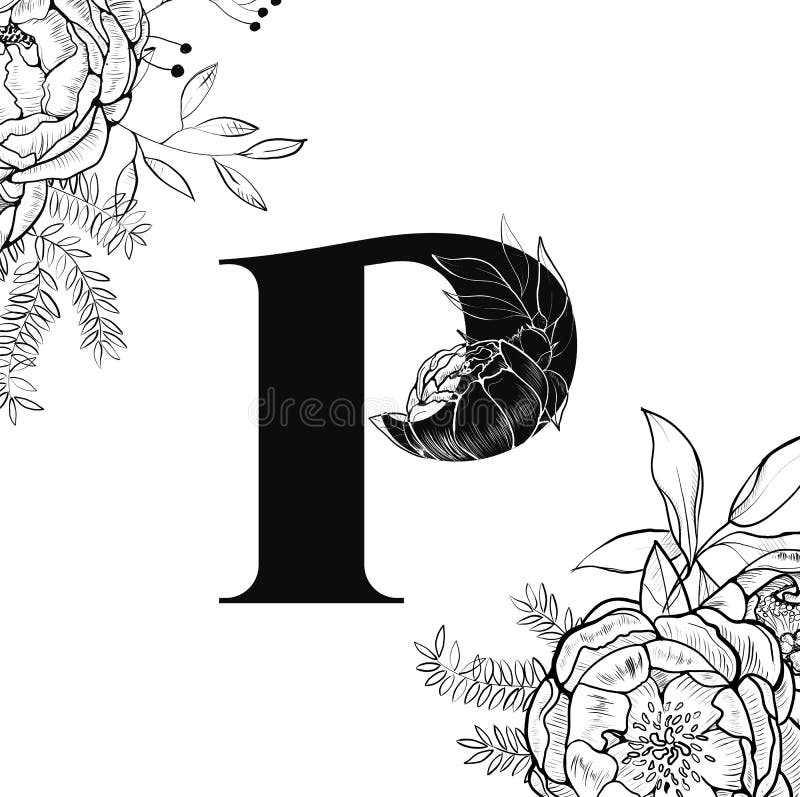 Flower Alphabet Letter P Pattern Stock Vector - Illustration of school ...