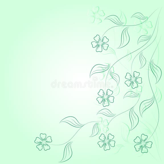 Flower Angular Frame on the Green. Stock Vector - Illustration of cute ...