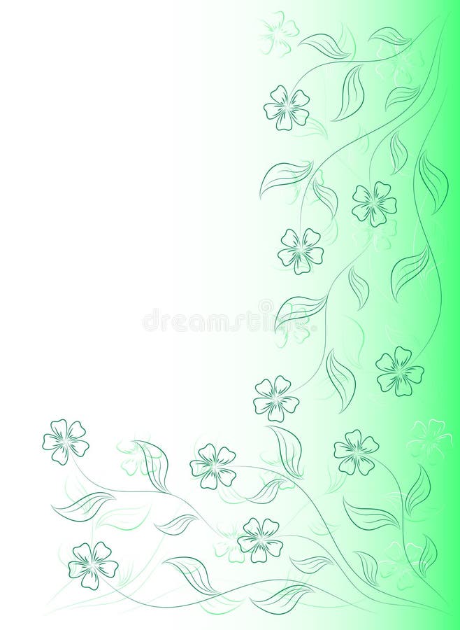 Flower Angular Frame on the Green. Stock Vector - Illustration of ...