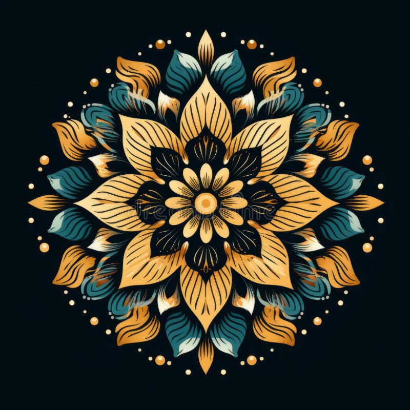 Flower Arabian Pattern Decorative Texture Colored, Generated by AI ...