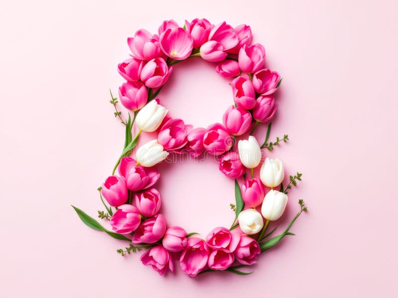 Flower Arrangement in the Shape of the Number 8 Stock Photo - Image of ...