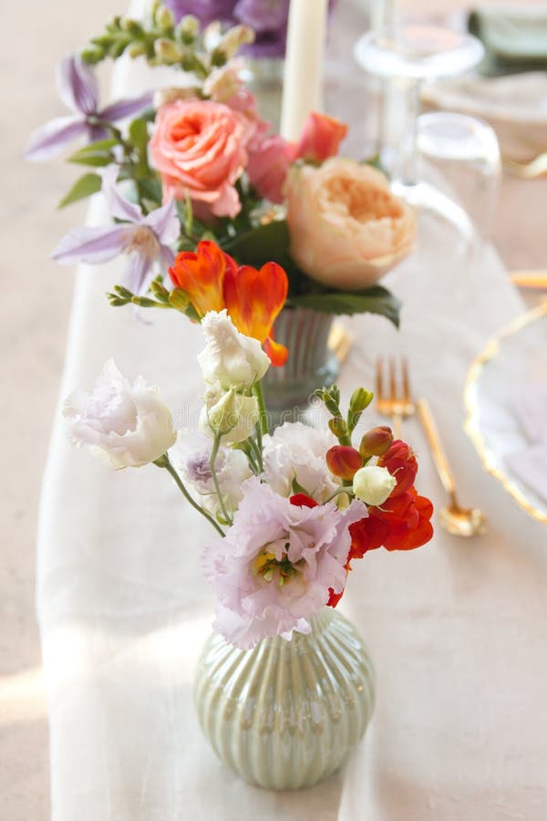 Flower arrangement stock image. Image of table, vandle - 325242443