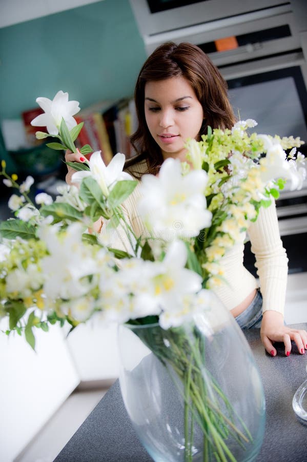 Flower Arranging stock photo. Image of adult, flowers - 6419038