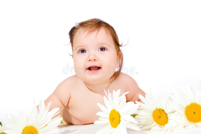 Flower baby stock image. Image of daisy, infant, face - 14398861