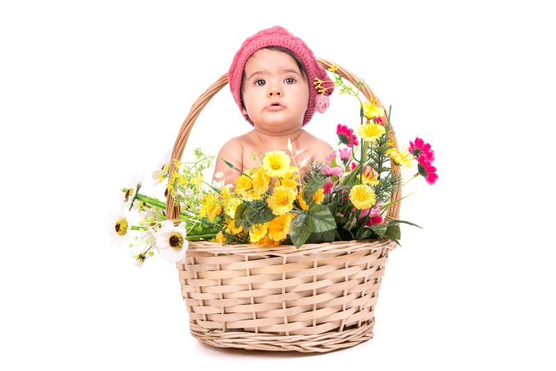 Flower baby stock image. Image of portrait, infant, cute - 35601505