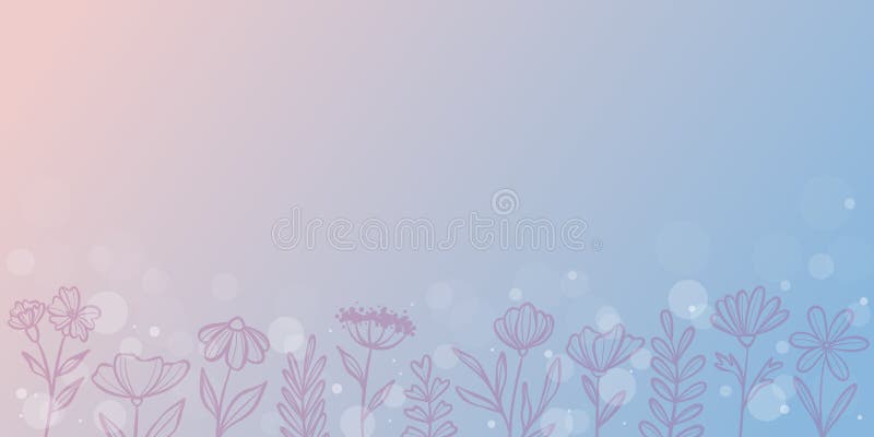 Flower Backgorund, Cute Pastel Banner, Spring Wallpaper Design Stock ...