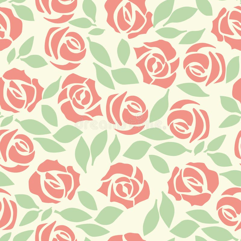 Seamless Garden Rose Pattern Stock Vector - Illustration of petal ...