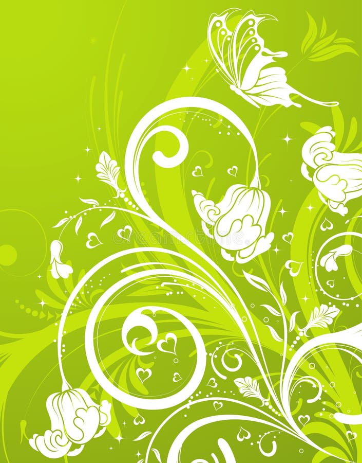 Abstract Green Floral Banner. Background .Banner Stock Vector ...