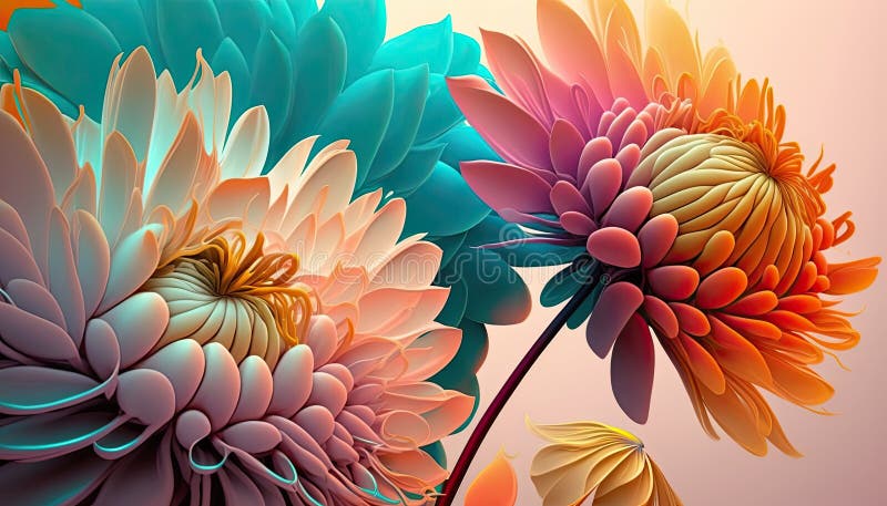 Flower Background, Delicate Pastel Floral Pattern, Top View. Generative ...