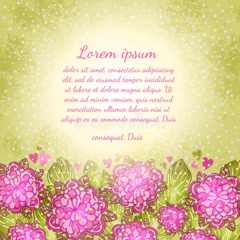 Flower Background. Floral Vector Card Stock Vector - Illustration of ...