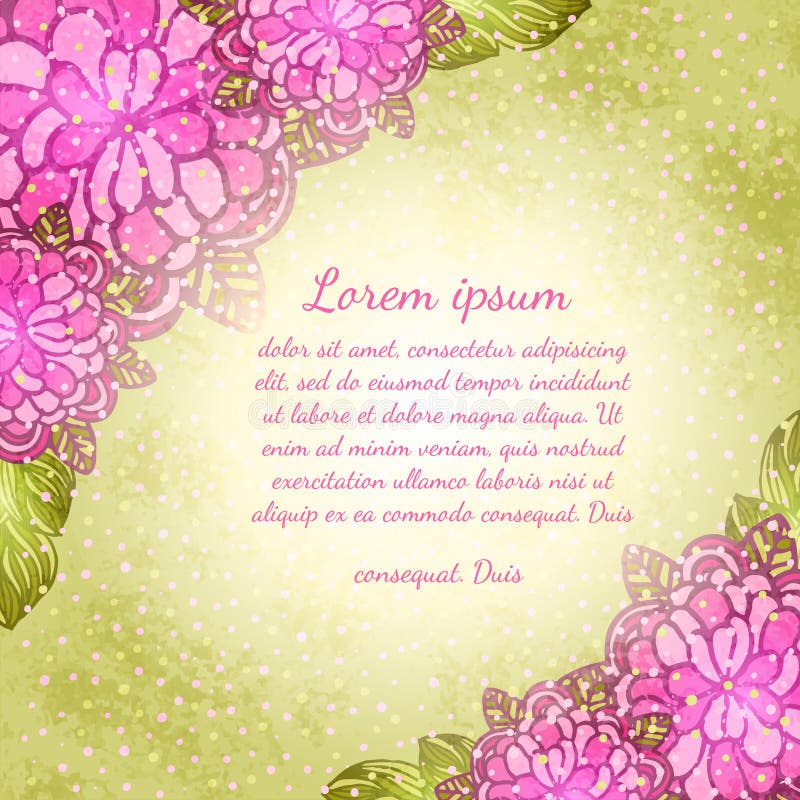 Flower Background. Floral Vector Card Stock Vector - Illustration of ...