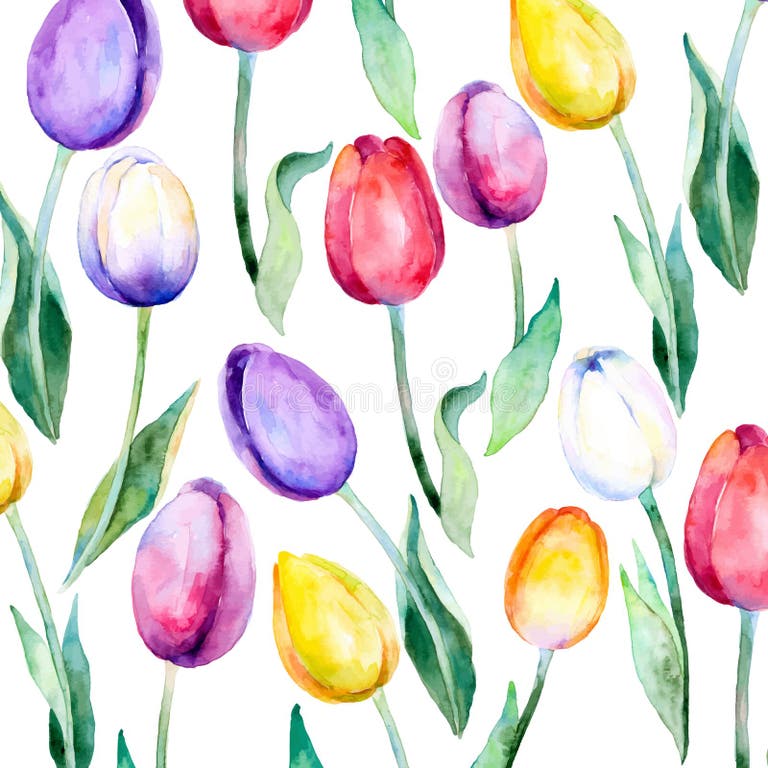 Tulip Spring Flower Pattern Stock Illustrations – 37,959 Tulip Spring ...