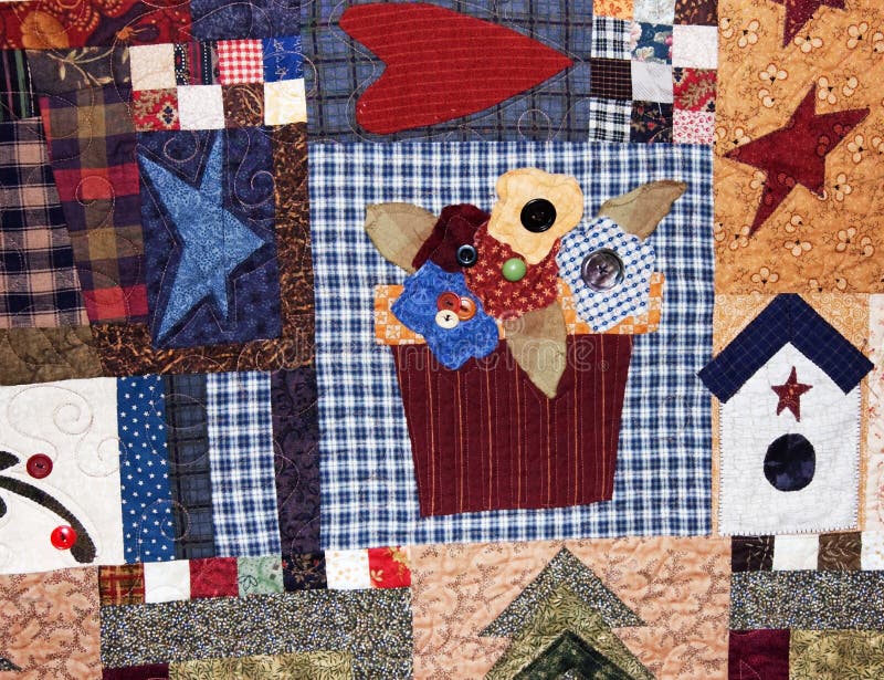Flower Basket Quilt stock photo. Image of texture, theme - 12110252