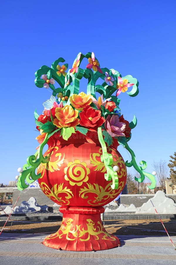 Flower Basket of Traditional Chinese Style Stock Image - Image of ...