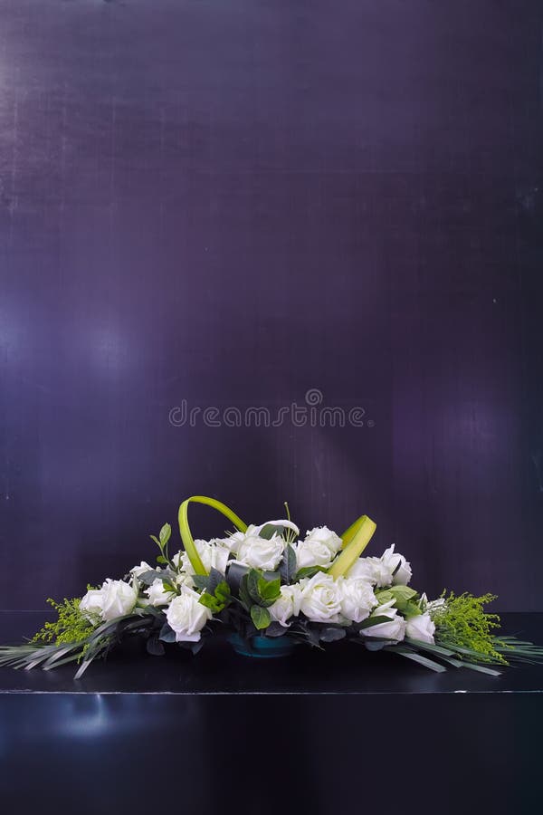 Flower basket stock photo. Image of dais, table, flowers - 40880798