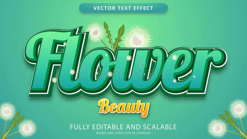 Flower Beautiful Text Effect Editable Eps File Stock Vector ...