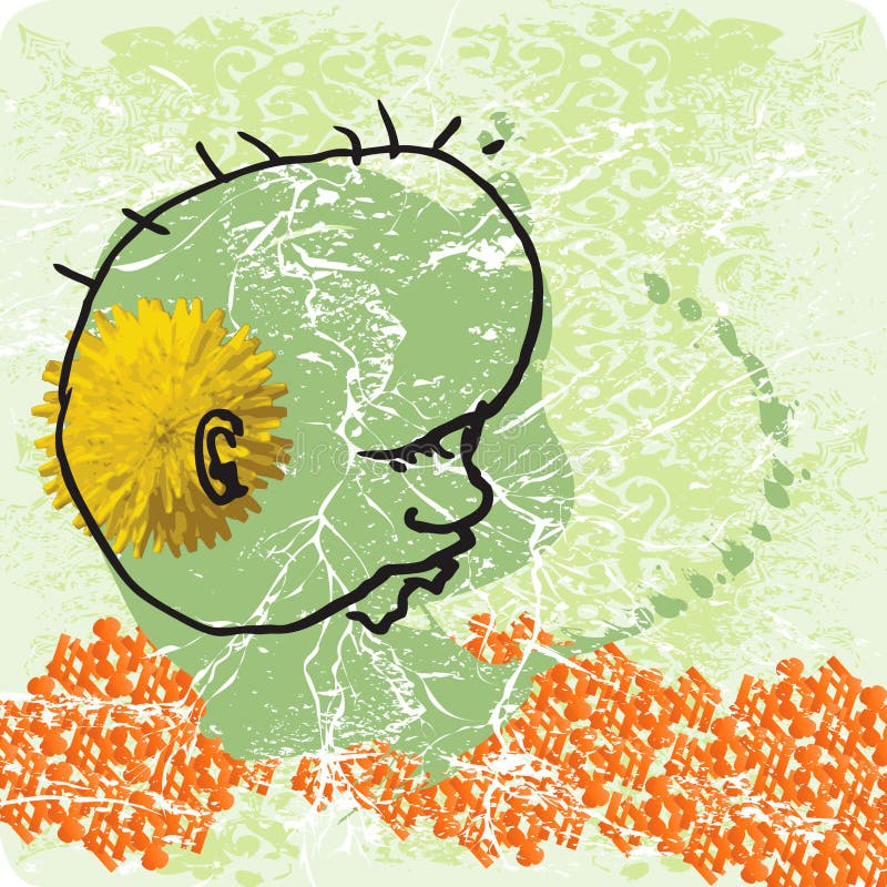 Flower behind the ear stock vector. Illustration of drawing - 15516779