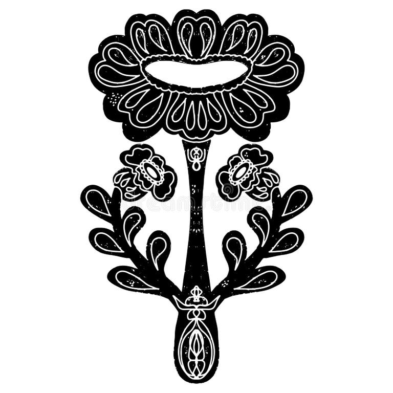 Black Vector Element, Linocut Stock Vector - Illustration of ...