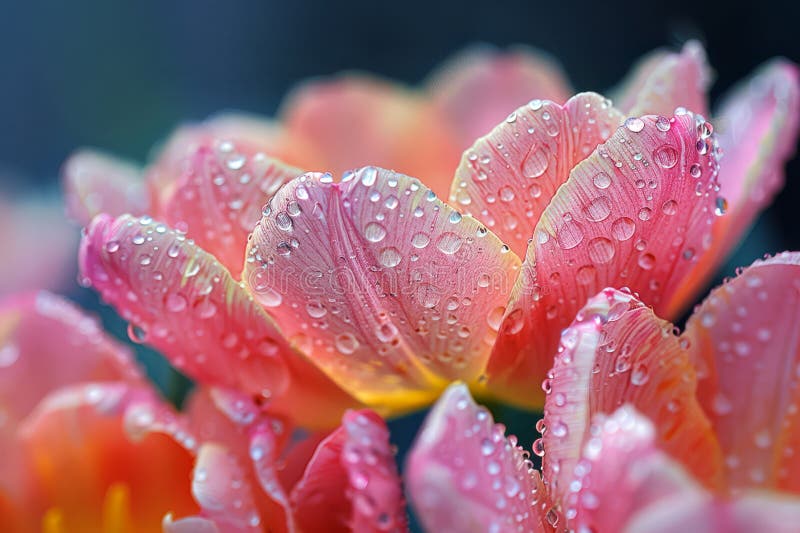 Close Up Flower Blooms in Spring Shower Stock Illustration ...