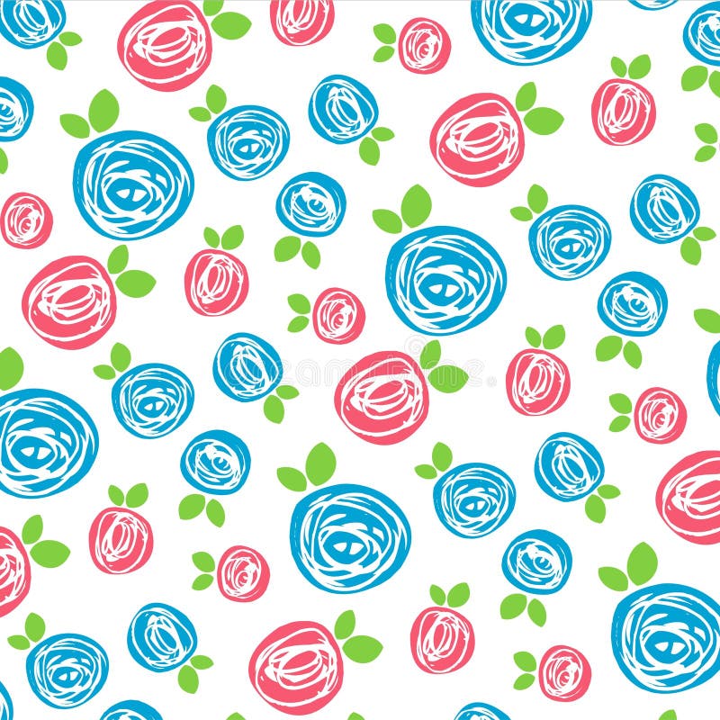 Flower Blue All Over Print Vector Art Stock Vector - Illustration of ...