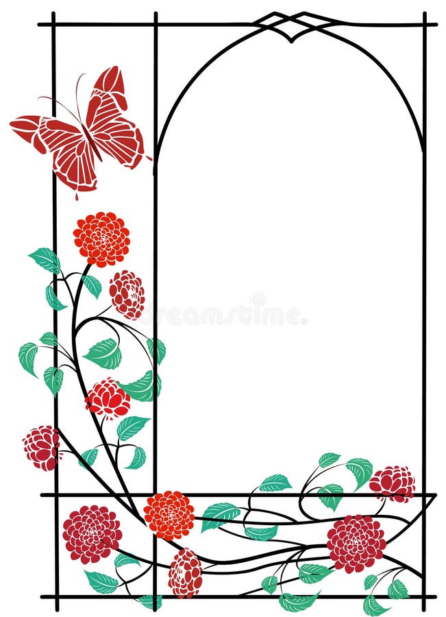 Flower border design stock vector. Illustration of font - 354436345