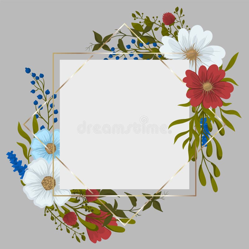 Flower Border Drawing - Red Frame Stock Vector - Illustration of ...