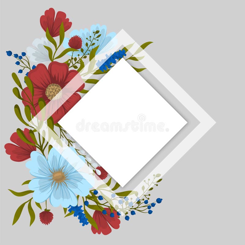 Flower Border Drawing - Red Frame Stock Vector - Illustration of flower ...