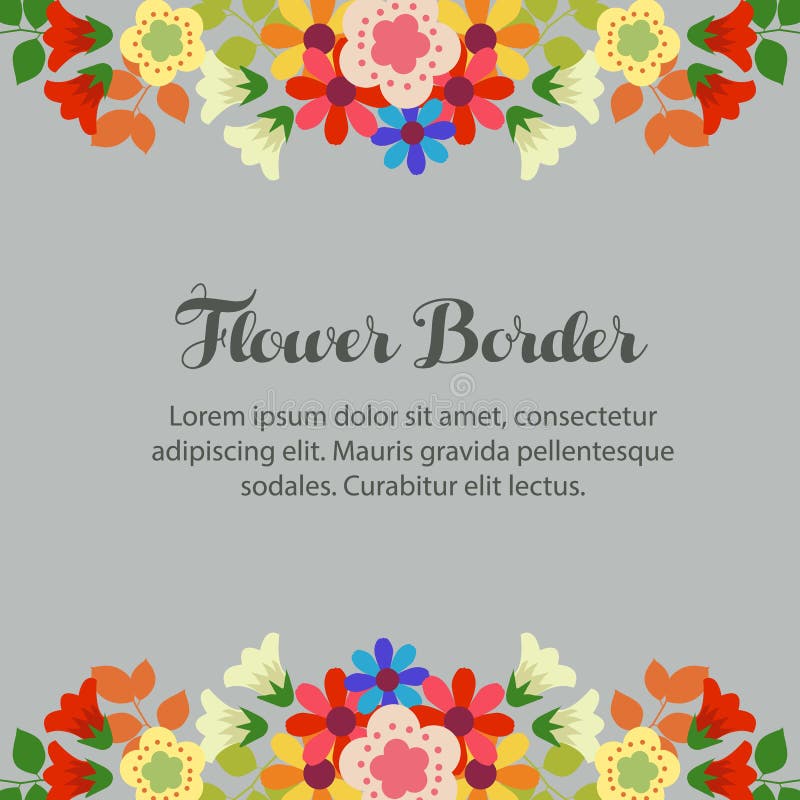 Flower border flat style stock vector. Illustration of nature - 178615939