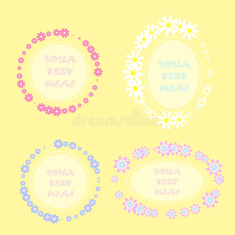 Flower Border Frame Text Box Stock Vector - Illustration of design ...