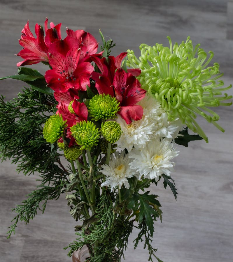 Flower Bouguet in Glass Vase Stock Image - Image of bride, engagement ...