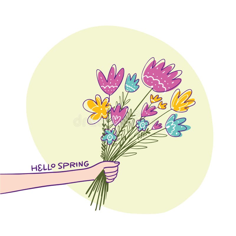 Spring Lettering. Hand Written Word. Black Color Vector Illustration ...