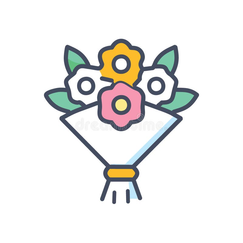 Flower Bouquet Icon. Colorful Flower Bouquet Icon, Perfect for Wedding ...