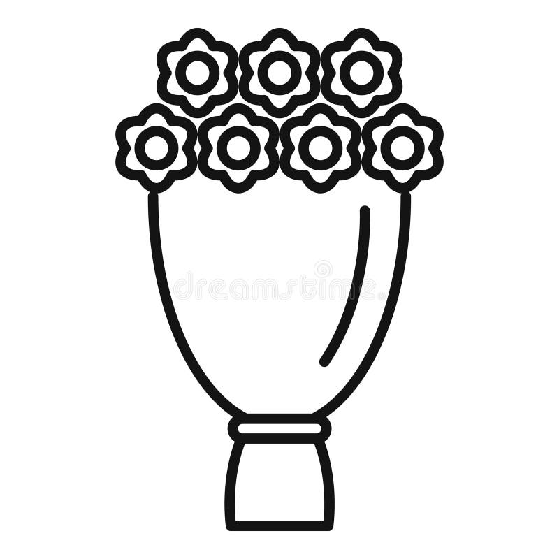 Flower Bouquet Icon Outline Vector. Bride Flowers Stock Vector ...