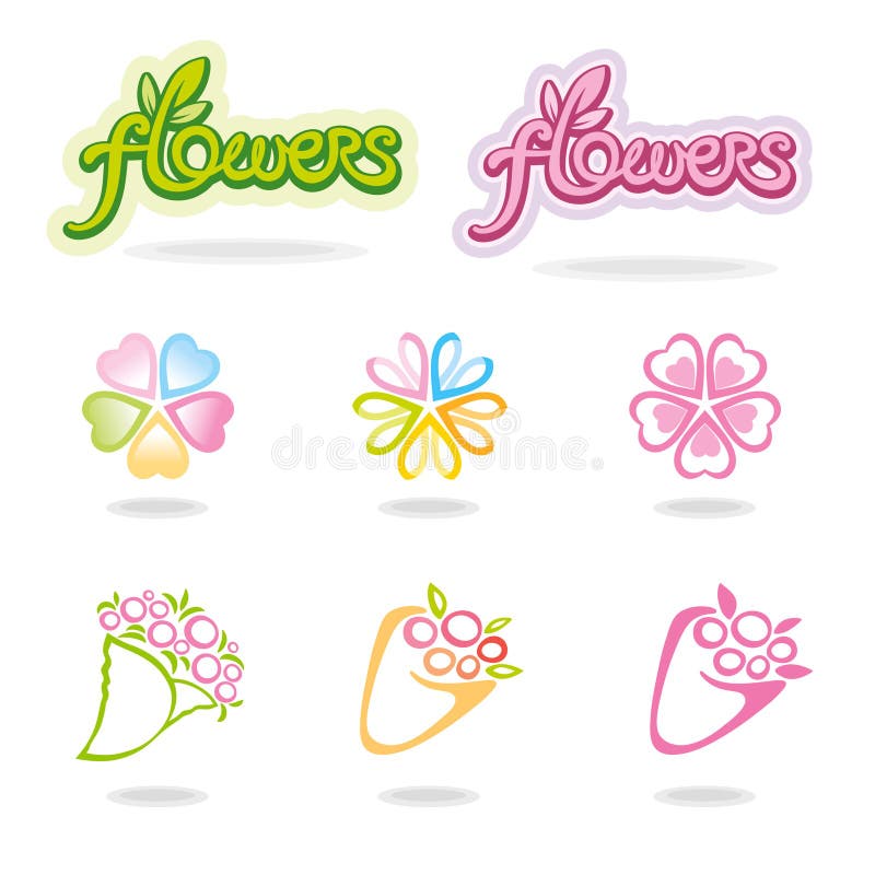 Flower bouquet symbols stock vector. Illustration of concept - 54798250