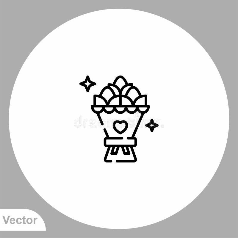 Flower Bouquet Vector Icon Sign Symbol Stock Illustration ...