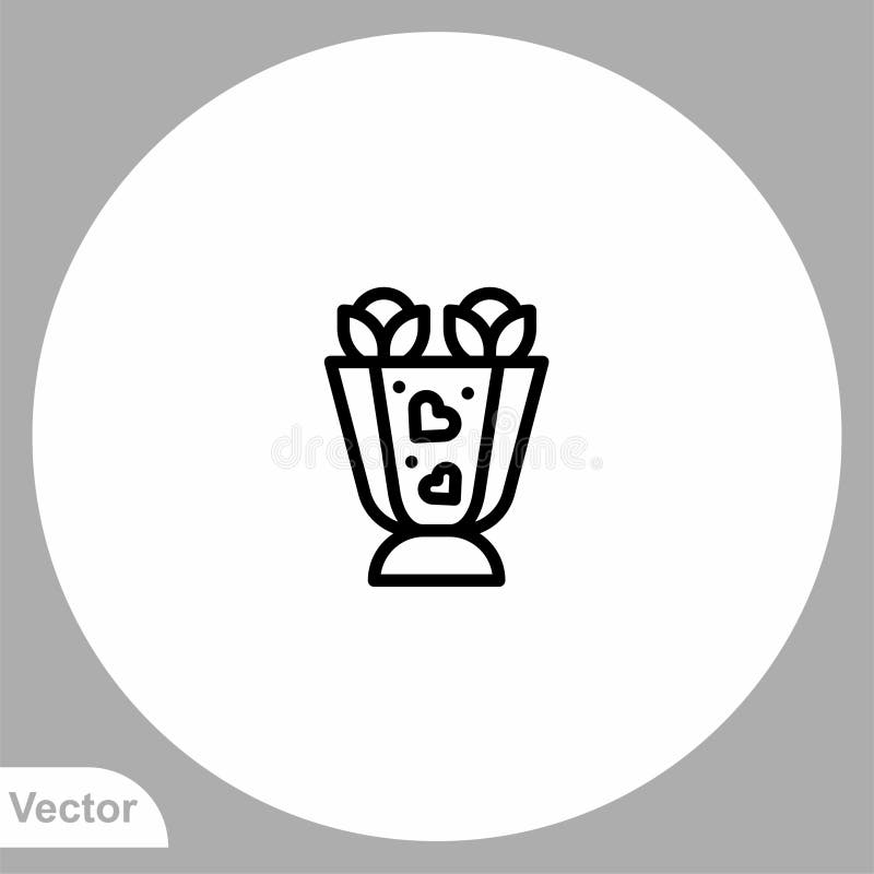 Flower Bouquet Vector Icon Sign Symbol Stock Illustration ...