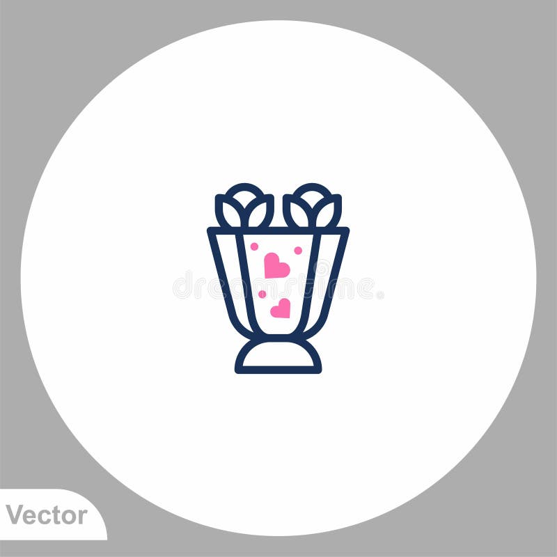 Flower Bouquet Vector Icon Sign Symbol Stock Illustration ...