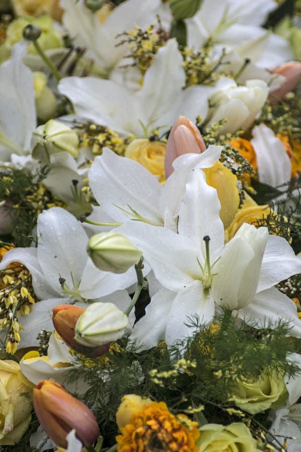 Flower bunch with lilies stock image. Image of bouquet - 76801825