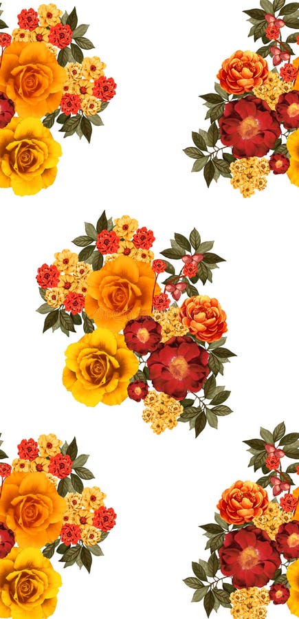 Flower Bunch Pattern Hand Made Flower Bunch Pattern Stock Image - Image ...