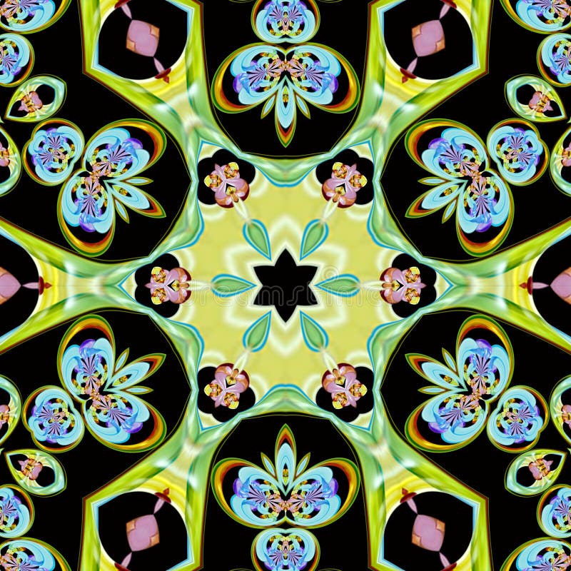 Flower with butterflies. stock illustration. Illustration of pattern ...