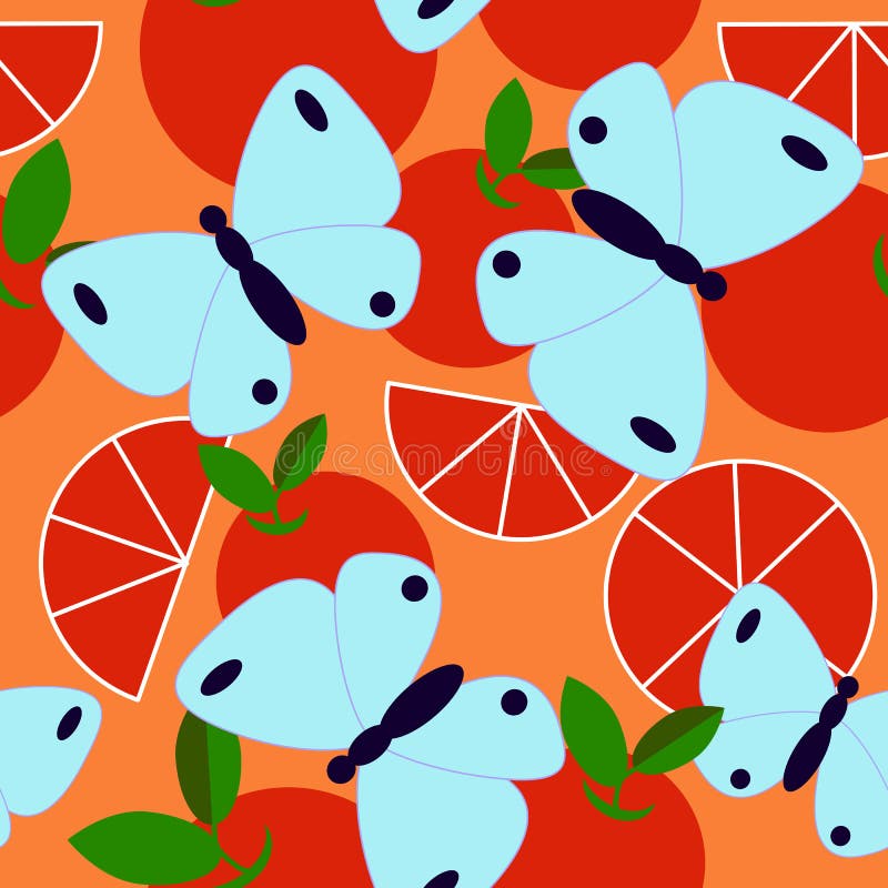 Flower and Butterfly Pattern Stock Illustration - Illustration of ...