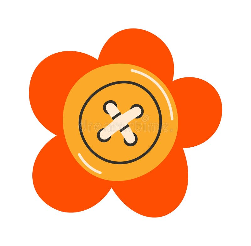 Flower Button Icon stock vector. Illustration of design - 275432278