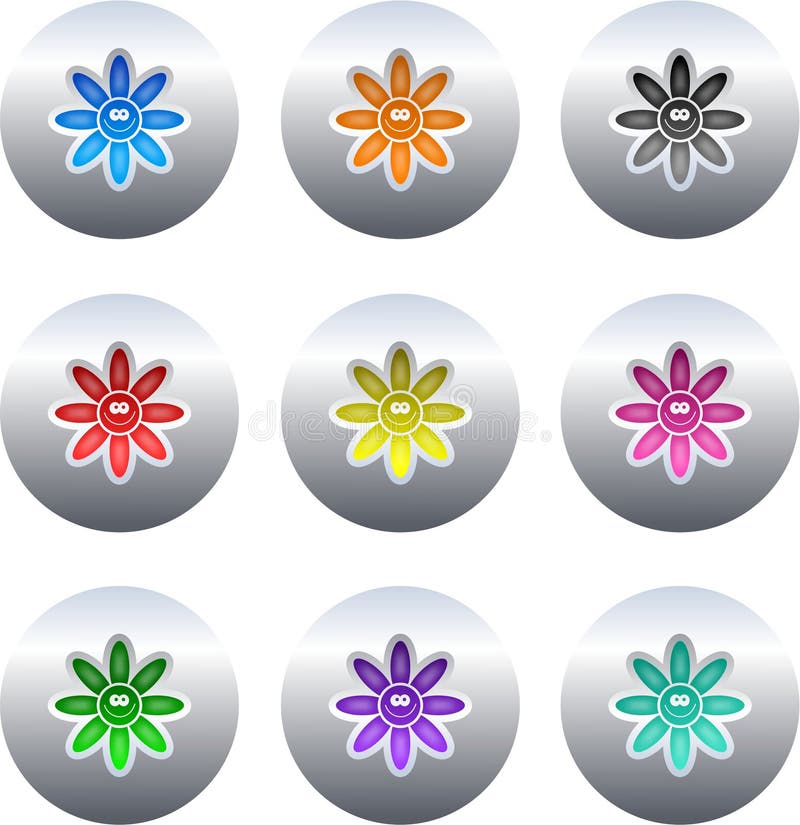 Flower Icons stock vector. Illustration of line, wild, symbols - 203077