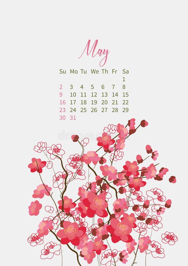 Flower Calendar 2021 with Bouquets of Flowers Stock Vector ...