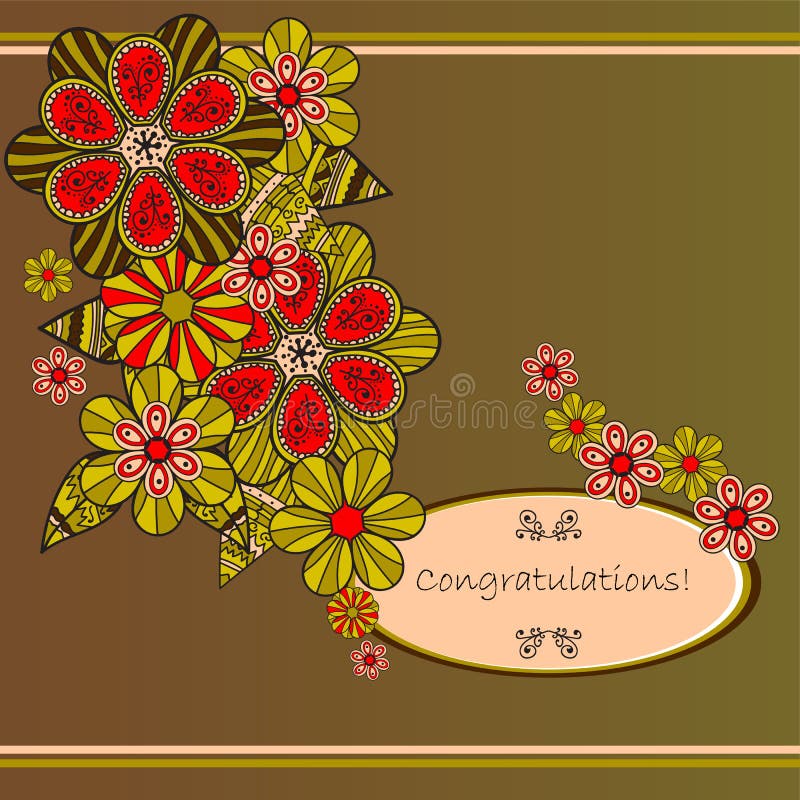 Flower card stock vector. Illustration of colorific, design - 53883149