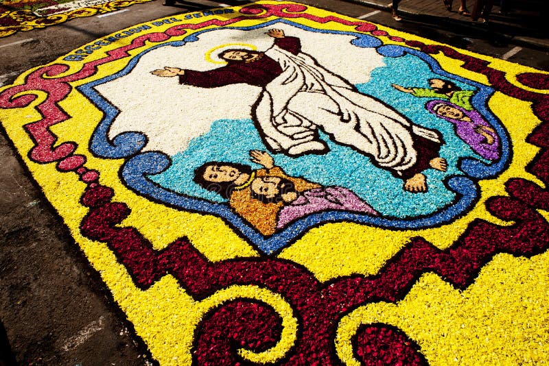 Flower Carpet- 2019-street of Cusco City Full Frame Color Peru ...